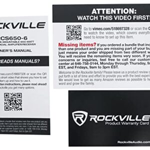 Rockville RCS650-6 650 Watt 6 Zone 70v Commercial/Restaurant Amplifier/Bluetooth