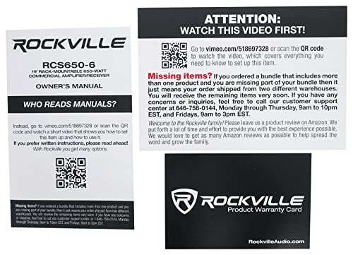 Rockville RCS650-6 650 Watt 6 Zone 70v Commercial/Restaurant Amplifier/Bluetooth