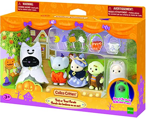 Calico Critters Trick or Treat Parade, Limited Edition Seasonal Halloween Set with 5 Collectible Figures and Costume Accessories