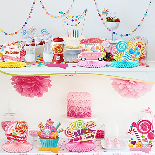 10 Pieces Candyland Party Decorations Candyland Table Centerpieces Candyland Table Decorations Candyland Honeycomb Centerpieces Candyland Decorations for Birthday Baby Shower Sweet Shop Party Supplies