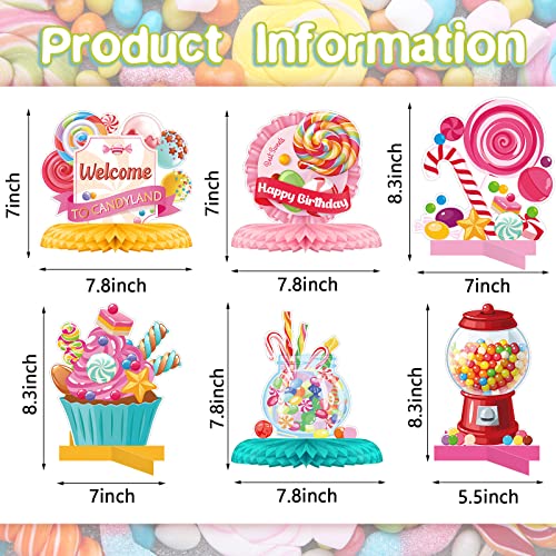 10 Pieces Candyland Party Decorations Candyland Table Centerpieces Candyland Table Decorations Candyland Honeycomb Centerpieces Candyland Decorations for Birthday Baby Shower Sweet Shop Party Supplies