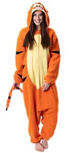 mjc international disney winnie the pooh adult tigger costume plush kigurumi union suit pajama outfit (small) orange