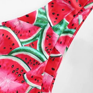 ZAFUL Women's Sexy Triangle Bikini Set Watermelon Print Spaghetti Strap 2 Piece Swimsuit Crisscross Low Cut Bathing Suit Red M