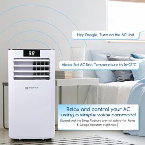 Aigostar Portable Air Conditioners, 10000 BTU（6500 BTU SACC）Smart 4-in-1 Dehumidifier, Fan, AC Unit, WIFI App & Remote Control, Compatible with Alexa & Google Assistant, 24H Timer, Window Kit, White