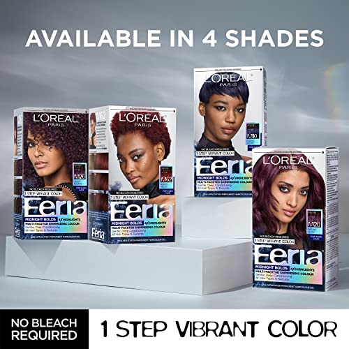 L’Oréal Paris Feria Midnight Bold Multi-Faceted Permanent One-Step Hair Color Kit, No Bleach Required, Cosmic Azure