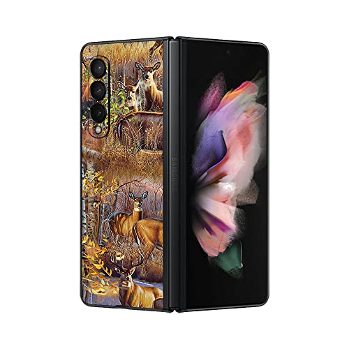 MightySkins Skin Compatible with Samsung Galaxy Z Fold 3 - Deer Pattern | Protective, Durable, and Unique Vinyl Decal wrap Cover | Easy to Apply, Remove, and Change Styles | Made in The USA