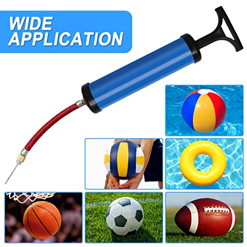 proturbo 3 Set 8 inch Portable Hand Air Ball Pump Inflator Kit with Needle, Nozzle, Extension Hose for Football Basketball Soccer Volleyball Water Polo Rugby and Other Inflatable Balls