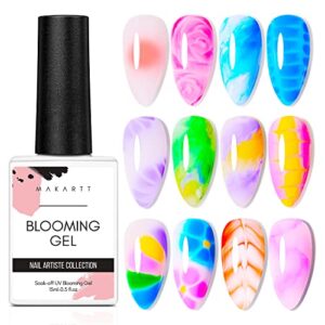 makartt clear blooming gel 15ml uv led soak off nail art polish for spreading effect marble nail polish gel paint nail designs for diy spring summer color flower watercolor magic beauty gift