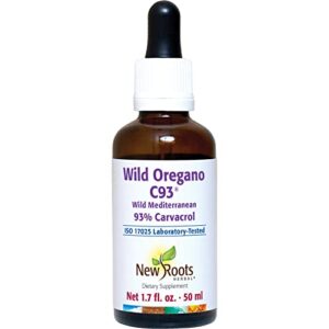 new roots herbal wild oregano c93 (50 ml) liquid, highest natural carvacrol concentration|immune defense|mediterranean source|alcohol free, organic, non-gmo, vegan, gluten free