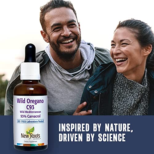 NEW ROOTS HERBAL Wild Oregano C93 (50 ml) Liquid, Highest Natural Carvacrol Concentration|Immune Defense|Mediterranean Source|Alcohol Free, Organic, Non-GMO, Vegan, Gluten Free