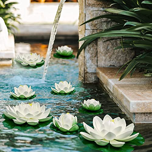 WhistenFla Artificial Floating Lotus Flower 12 Pcs, 4 Inch Small Fake Lily Pads for Pond Artificial Floating Foam Lotus Flowers for Wedding Floating Pool Pond Decoration