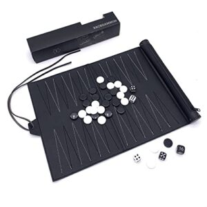 roll-up travel backgammon games, foldable chess board games, pu travel game, portable lightweight backgammon game set