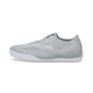 puma women's monolite fusion slip-on golf shoe, high-rise white, 8.5