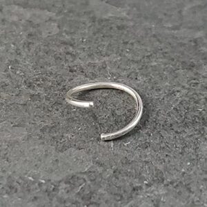 20g Sterling Silver Nose Ring Piercing - Handmade Tiny Huggie Hoop