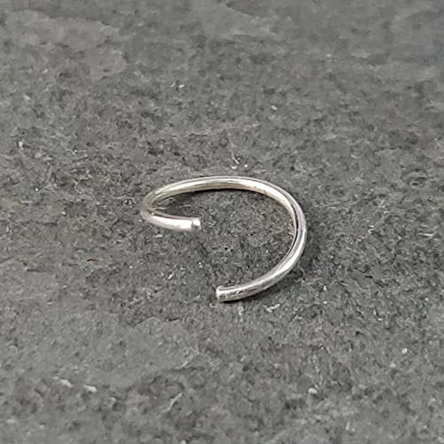 20g Sterling Silver Nose Ring Piercing - Handmade Tiny Huggie Hoop