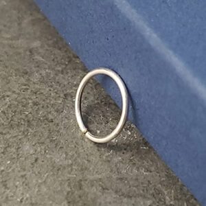 20g Sterling Silver Nose Ring Piercing - Handmade Tiny Huggie Hoop