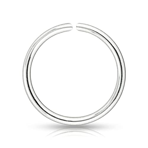 20g Sterling Silver Nose Ring Piercing - Handmade Tiny Huggie Hoop