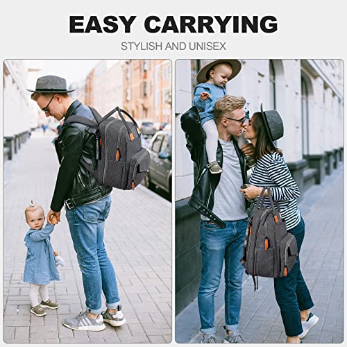 Extra Large Diaper Bag For 2 Kids, 35L Expandable Twin Diaper Bag Backpack For Travel/Shopping, Easy Access Design / 4 Big Insulated + 2 Wet Cloth Pocket For 2 Babies / Waterproof/Back Support Cushion