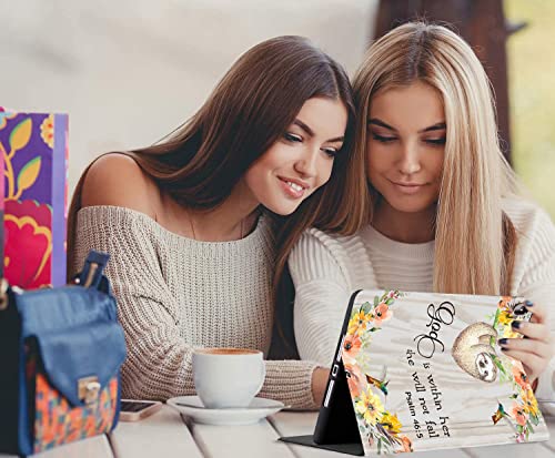 iPad Mini 6 Case, iPad Mini 2021 6th Generation Case Auto Sleep/Wake Multi-Angle Stand for iPad Mini 6th Gen 8.3 Inch , White Flowers