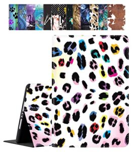 ipad mini 6 case, ipad mini 2021 6th generation case auto sleep/wake multi-angle stand for ipad mini 6th gen 8.3 inch , colorful leopard print