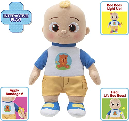 CoComelon Boo Boo JJ Deluxe Feature Plush - Includes Doctor Checkup Bag, Bandages, and Accessories to Care for JJ - 9 Total Accessories - Amazon Exclusive