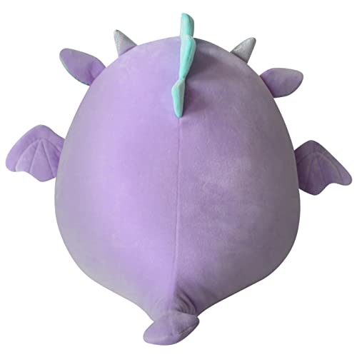 Squishmallows Original 14-Inch Drow Purple Dragon with Teal Scales - Large Ultrasoft Official Jazwares Plush