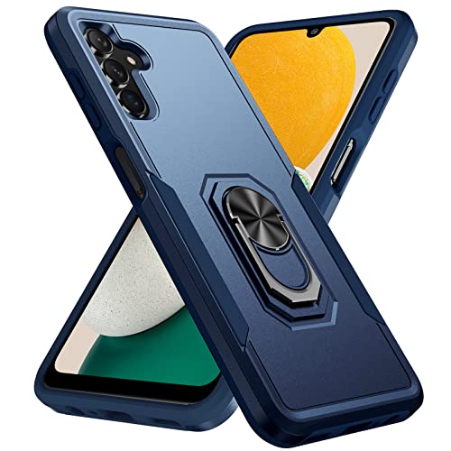 QRemix Designed for Samsung A13 5G Case with Ring and Stand Military Grade Drop Proof 360 Rotation Ring Kickstand Case for Samsung Galaxy A13 5G with Magnetic Compatible with Car Mount (Navy Blue)