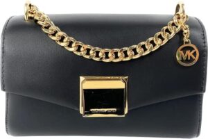 michael kors lita small leather crossbody bag (black)