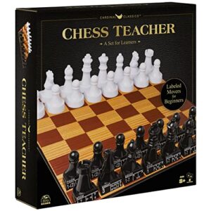 cardinal classics, chess teacher strategy board game for beginners learners labeled movers 2-player easy chess set, for adults and kids ages 8 and up