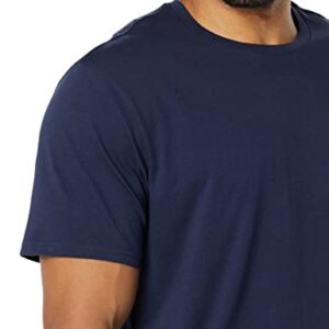 Amazon Essentials Men's Slim-Fit Short-Sleeve Crewneck T-Shirt, Pack of 2, Navy/Dark Blue, Medium