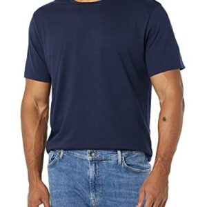 Amazon Essentials Men's Slim-Fit Short-Sleeve Crewneck T-Shirt, Pack of 2, Navy/Dark Blue, Medium