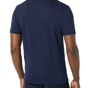 Amazon Essentials Men's Slim-Fit Short-Sleeve Crewneck T-Shirt, Pack of 2, Navy/Dark Blue, Medium