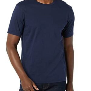 Amazon Essentials Men's Slim-Fit Short-Sleeve Crewneck T-Shirt, Pack of 2, Navy/Dark Blue, Medium