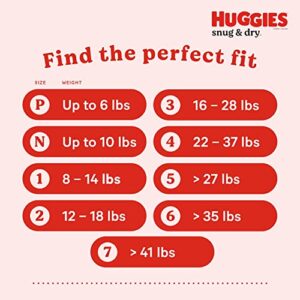 Huggies Snug & Dry Baby Diapers, Size 1 (8-14 lbs), 108 Ct, Newborn Diapers