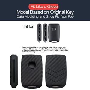 2pcs Compatible with 2022 2021 2020 Mazda 3 6 CX-30 CX-5 CX-9 MX-5 Miata Carbon Fiber Looks Black Silicone FOB Key Case Cover Protector Keyless Remote Holder for Base GS GT GX Touring Sedan Hatchback