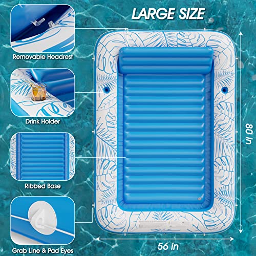 Inflatable Tanning Pool Lounger Float - Jasonwell 4 in 1 Sun Tan Tub Sunbathing Pool Lounge Raft Floatie Toys Water Filled Tanning Bed Mat Pad for Adult Blow Up Kiddie Pool Kids Ball Pit Pool (XL)