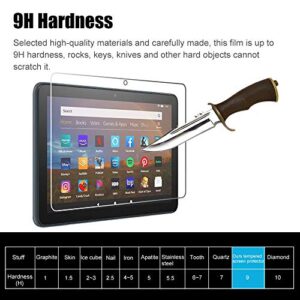 [2 Pack]KLWAINM Tempered Glass for Amazon Kindle Fire HD 10/10 Plus/10 Kids/10 Kids Pro[11th Generation, 2021 Release]Tablet Screen Protector with 2.5D Edge Round 9H HD Anti Scratch Transparent Clear Bubble Free Protective Film