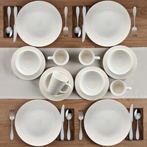 Pfaltzgraff Vera 16 Piece Dinnerware Set, Service for 4, Cream