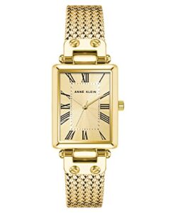 anne klein women's japanese quartz dress watch with stainless steel strap, gold, 12 (model: ak/3882chgb)