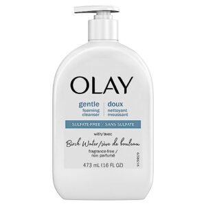 olay gentle foaming face wash with birch water, fragrance-free, 16 oz