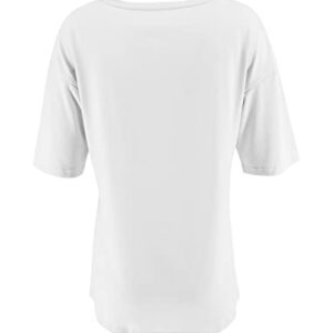 Fanway&EC Women's Short Sleeve T-Shirts Casual Crewneck Tees with Pocket Summer Basic Tops (White,Medium,US,Alpha,Adult,Female,Medium,Regular,Regular)