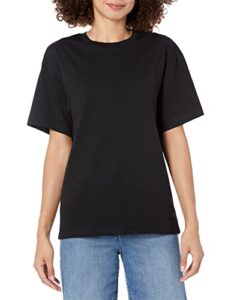 the drop women's lydia loose short sleeve drop shoulder jersey t-shirt, black, m