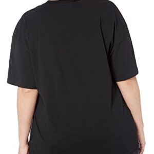 The Drop Women's Lydia Loose Short Sleeve Drop Shoulder Jersey T-Shirt, Black, M