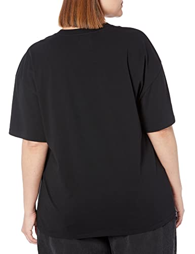 The Drop Women's Lydia Loose Short Sleeve Drop Shoulder Jersey T-Shirt, Black, M