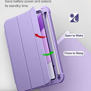 ONPINT Case for iPad Mini 6 2021, [Built in Screen Protector] [Auto Sleep/Wake] [Pencil Holder] Lightweight Leather Case Flip Cover with Stand for iPad Mini 6th Gen 8.3 Inch, Purple