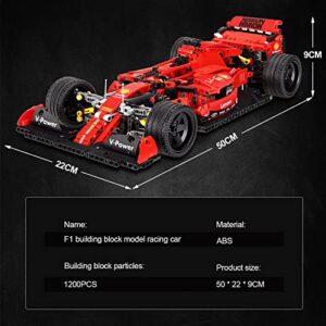 MISINI 1100PCS Technik Building Blocks Racing Car Formula F1 Model,1:10 MOC Creative Building Block Sports car (Red)