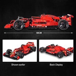 MISINI 1100PCS Technik Building Blocks Racing Car Formula F1 Model,1:10 MOC Creative Building Block Sports car (Red)