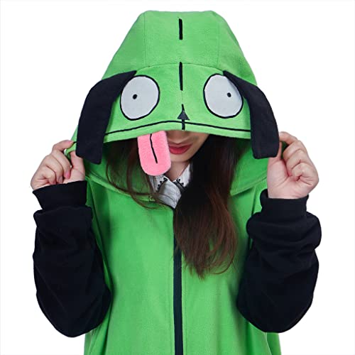 Anime Onesie Adult One Piece Pajamas Homewear Cosplay Costume Animal Sleepwear Hoodie Jumpsuit Outfit for Women Men (XL) Green