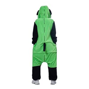 Anime Onesie Adult One Piece Pajamas Homewear Cosplay Costume Animal Sleepwear Hoodie Jumpsuit Outfit for Women Men (XL) Green