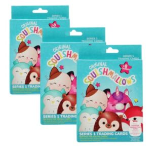 squishmallow official kellytoy series 1 trading cards (pack of 3)